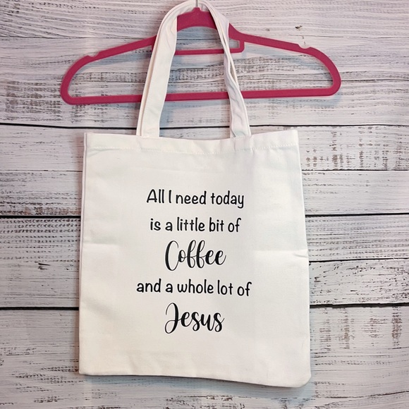 Bags | Canvas Tote Coffee Themed Custom Made Canvas Tote | Poshmark